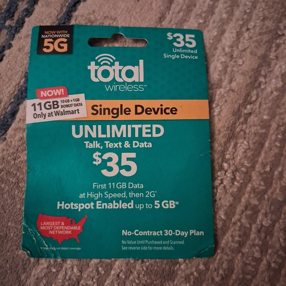 Cell Phones & Accessories | Total Wireless Unlimited Plan Card | Poshmark